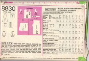 Simplicity 8830 1970s Misses Mod Mini Skirt Overblouse and Pants ...